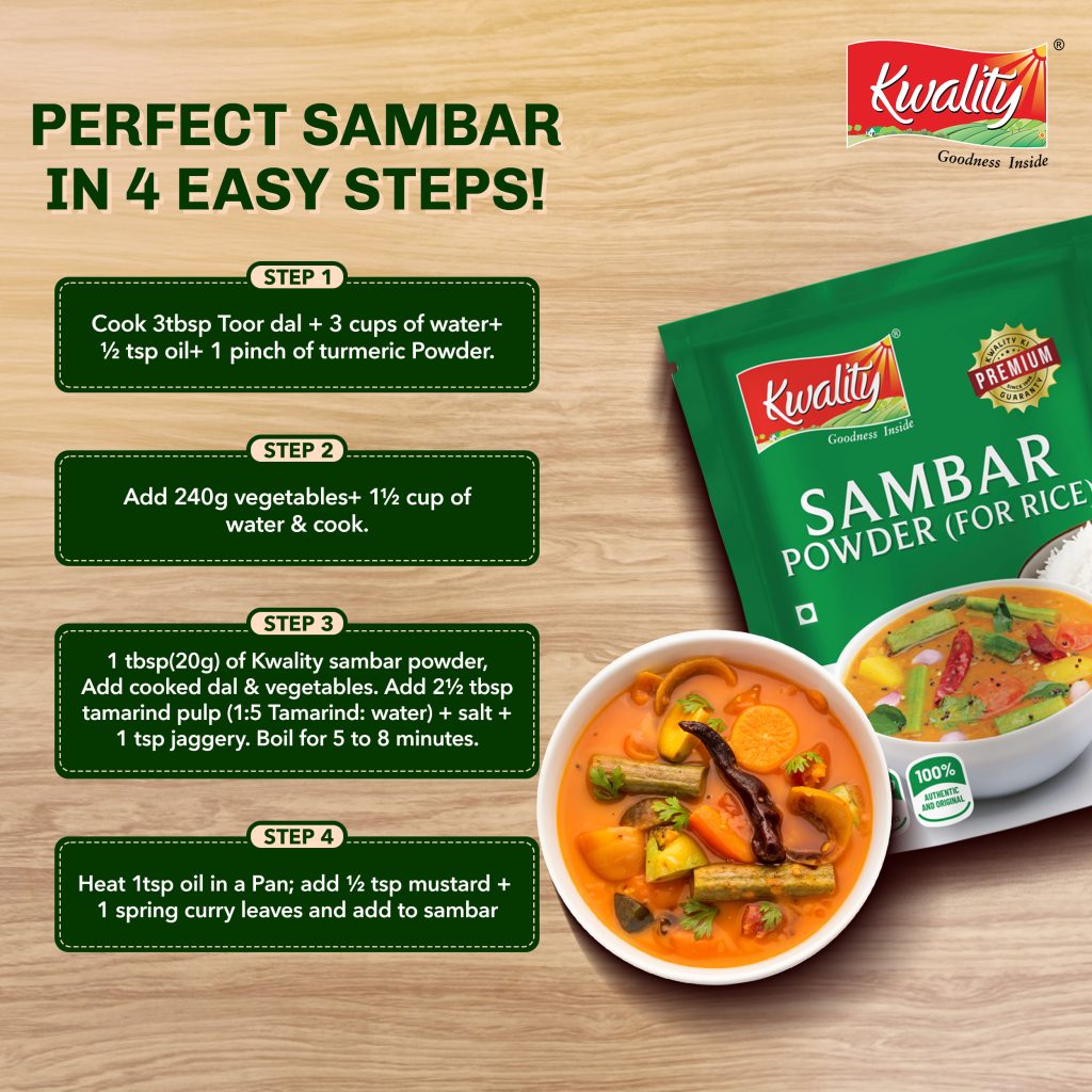 Kwality Sambar Powder (For Rice) - Authentic South Indian Taste, 200g ...